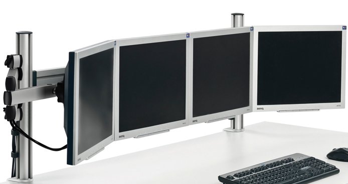 stabile Monitorhalterung für 4 Computerbildschirme zur einfachen ...